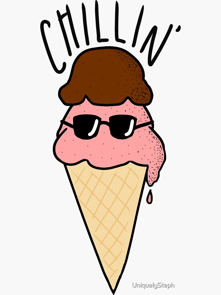 "Chillin'." Sticker by UniquelySteph | Redbubble