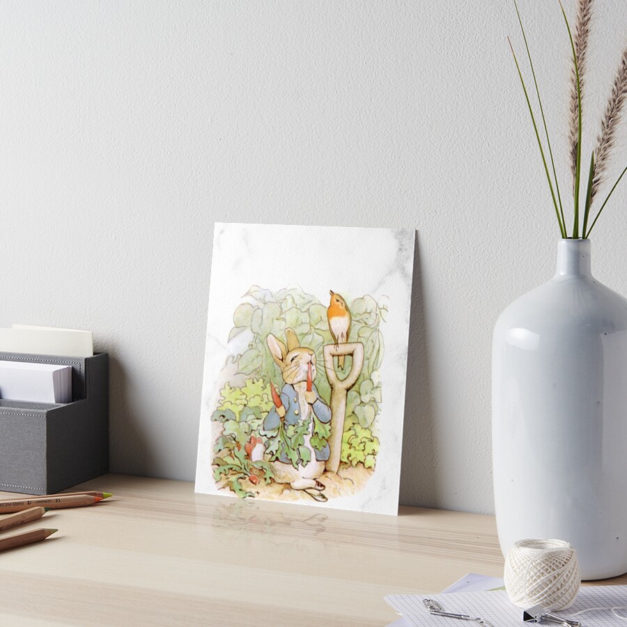 "Peter Rabbit Eating a Carrot" Art Board Print by tomorrowsart | Redbubble