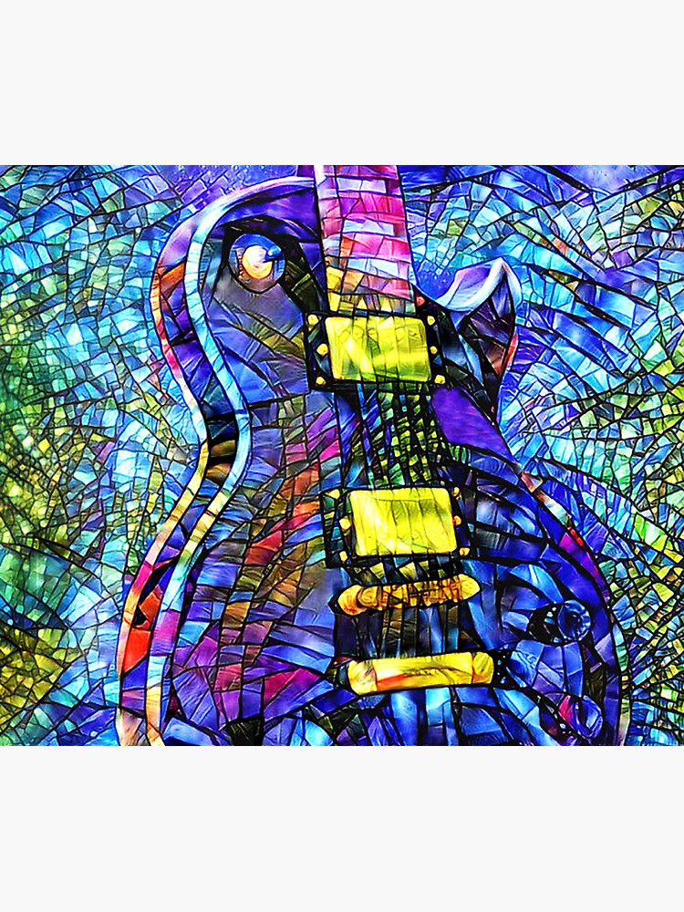 "electric Guitar Stained Glass" Sticker for Sale by chanchan79 | Redbubble