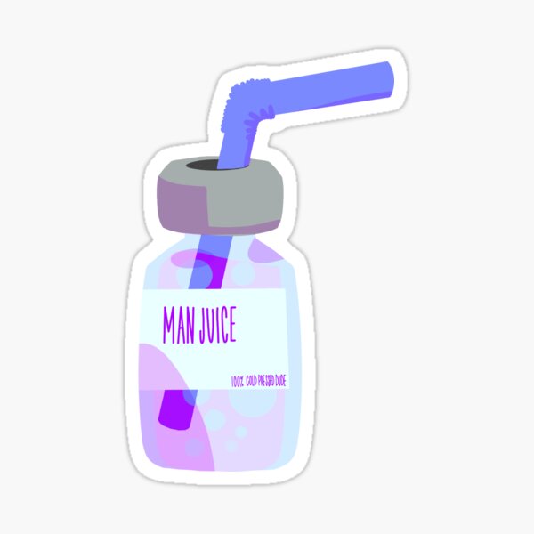 "Man Juice Bottle" Sticker for Sale by SummerJackArt | Redbubble
