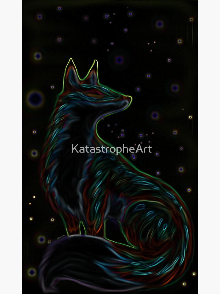 "Neon Fox" Sticker for Sale by KatastropheArt | Redbubble