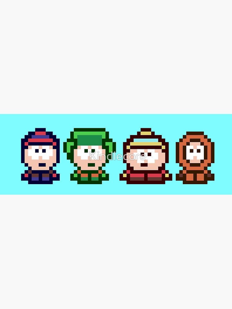 "(Coloured) South Park Gameboy Colour sprites" Sticker by Kindlecore ...