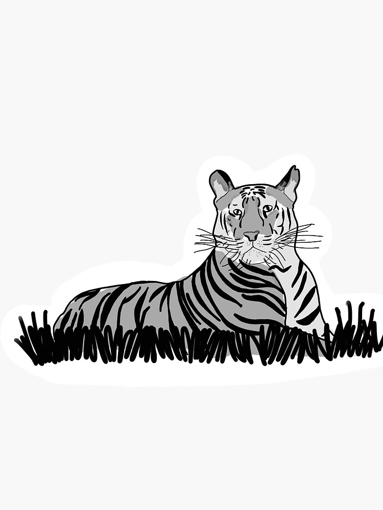 "Tacky Tiger" Sticker for Sale by bugbrushes | Redbubble