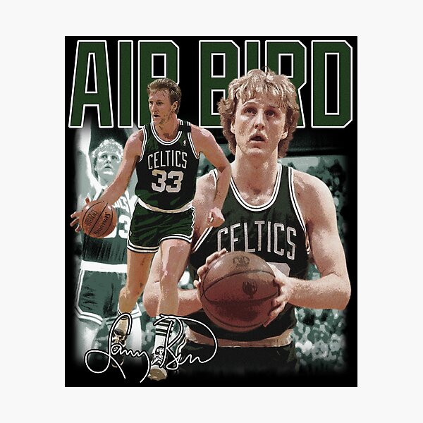 Lámina fotográfica «Larry Bird Legend Baloncesto Air Bird Signature ...