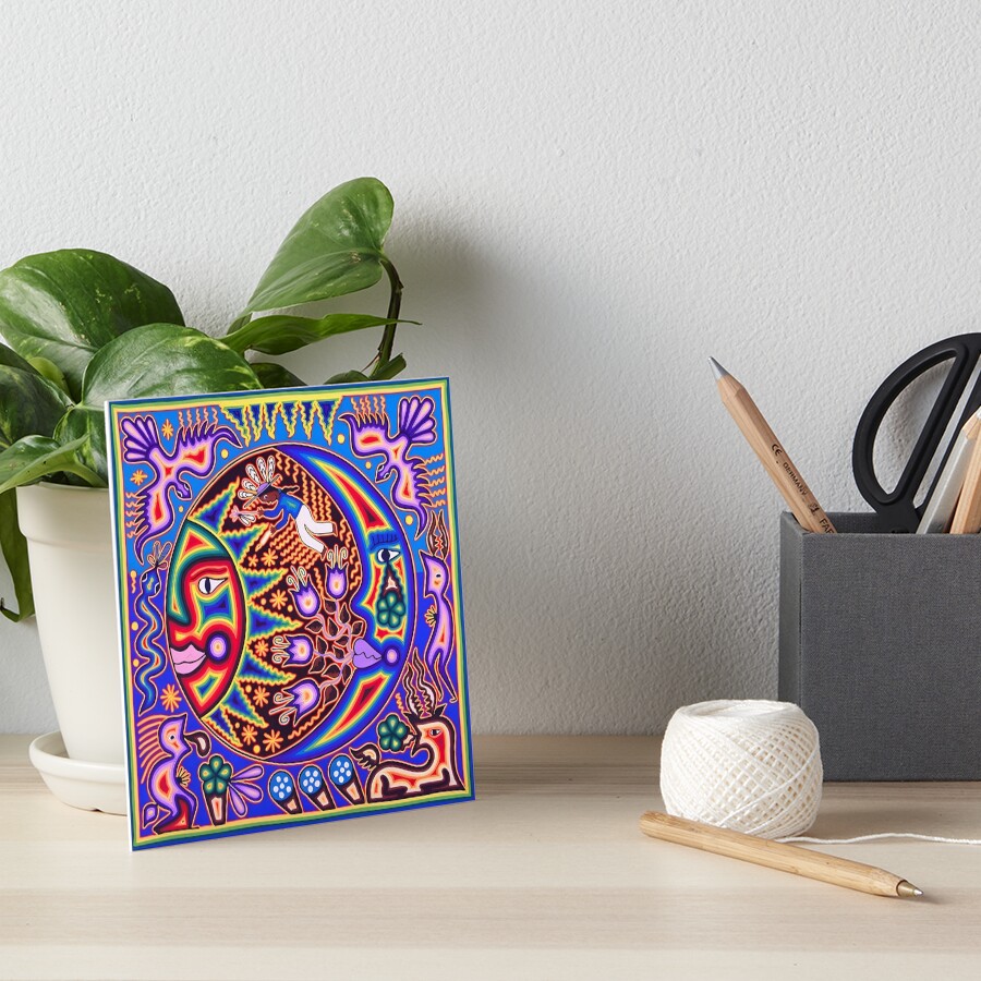 "HUICHOL SUN MOON" Art Print for Sale by edleon | Redbubble