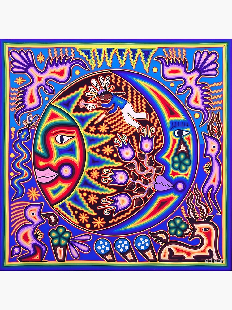 "HUICHOL SUN MOON" Art Print for Sale by edleon | Redbubble