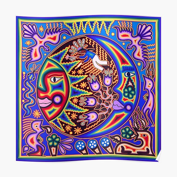 "HUICHOL SUN MOON" Poster by edleon | Redbubble