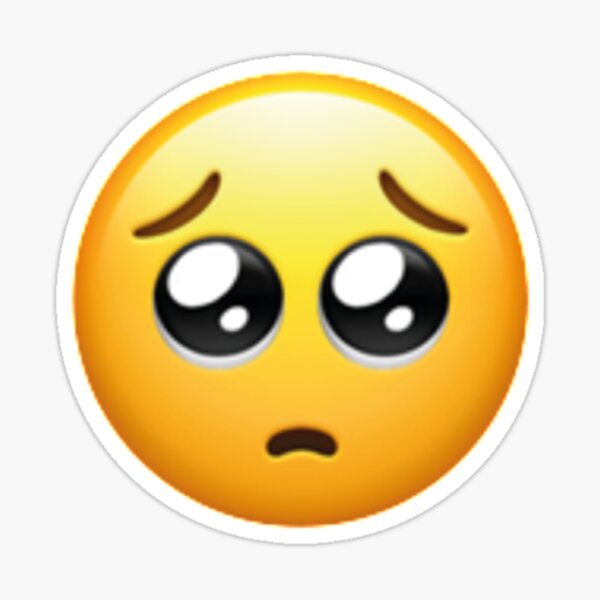 "Pleading Face Emoji " Sticker by OupMing | Redbubble