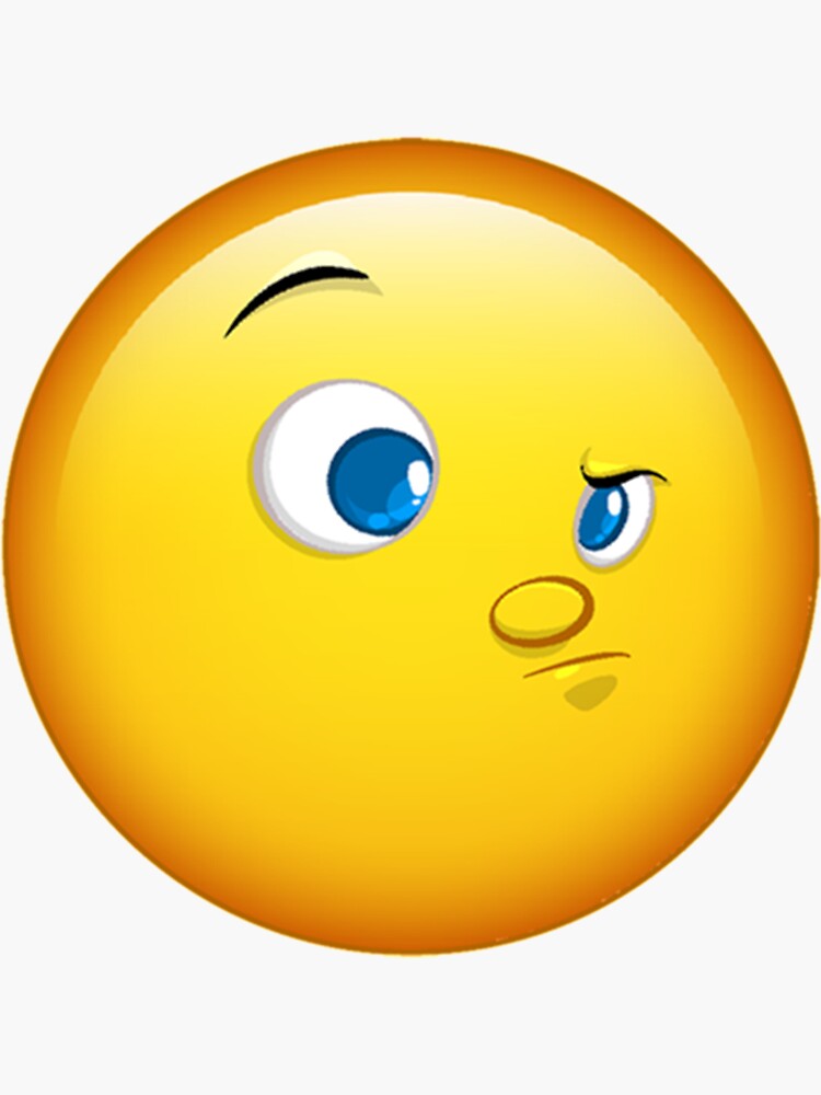 "Skeptical Face Emoji " Sticker by OupMing | Redbubble