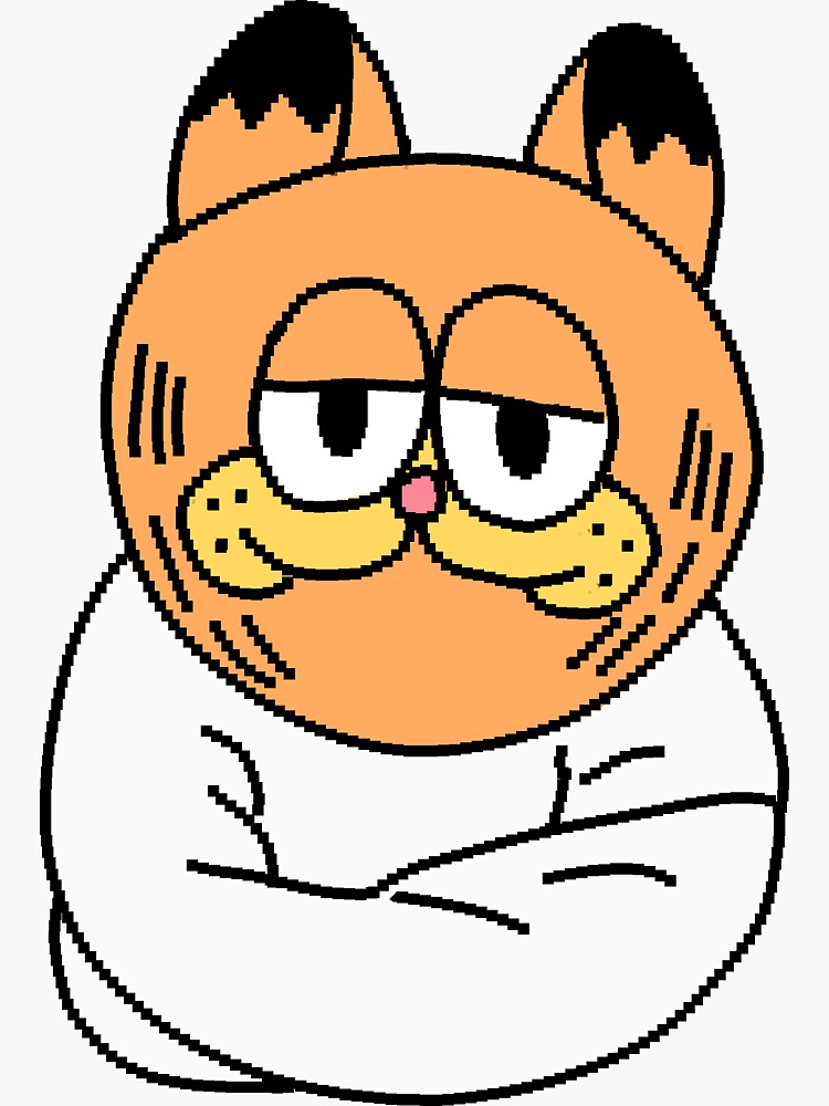 "garfield in a straitjacket" Sticker by zSkulli | Redbubble