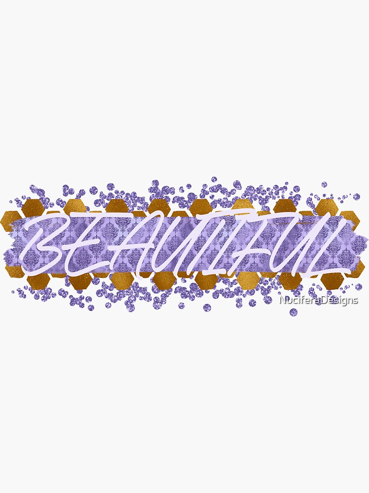 "Beautiful Word Art" Sticker for Sale by NuciferaDesigns | Redbubble