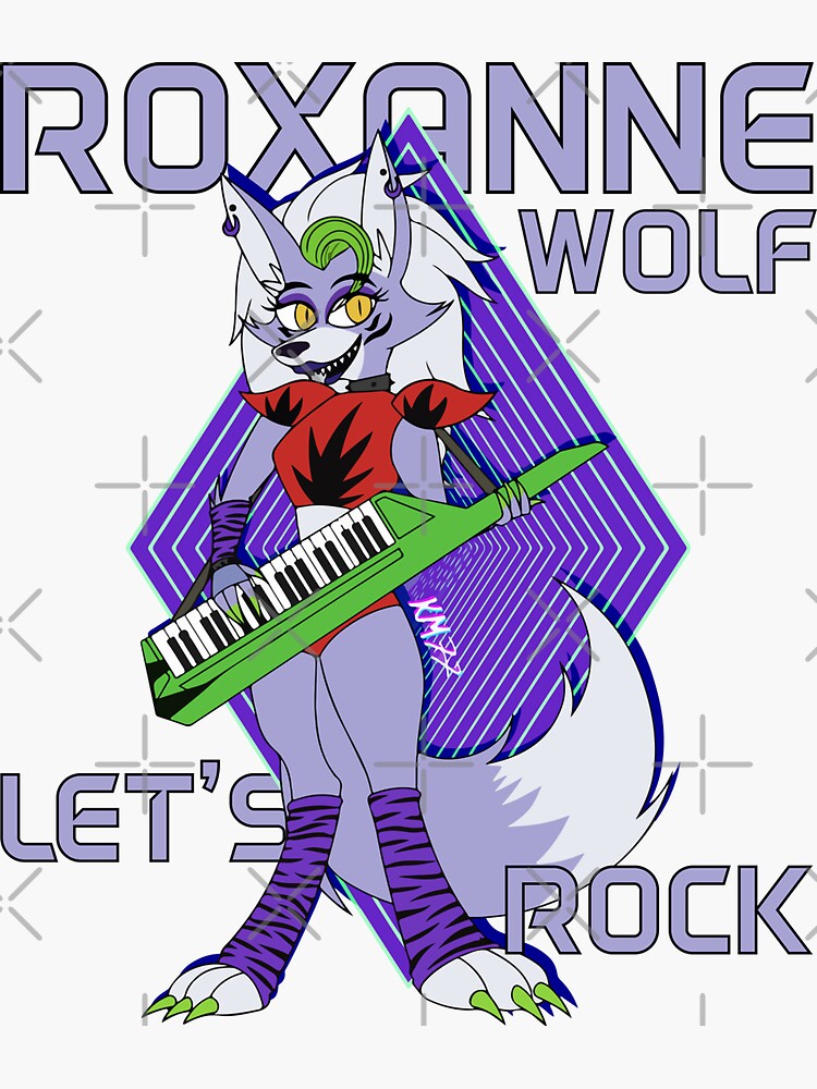 "Let's Rock Roxanne Wolf Security Breach 5" Sticker by TheDClub70 ...