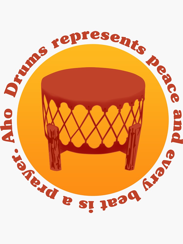 "Powwow Drums Peace Design 1" Sticker by BlackIsGood | Redbubble