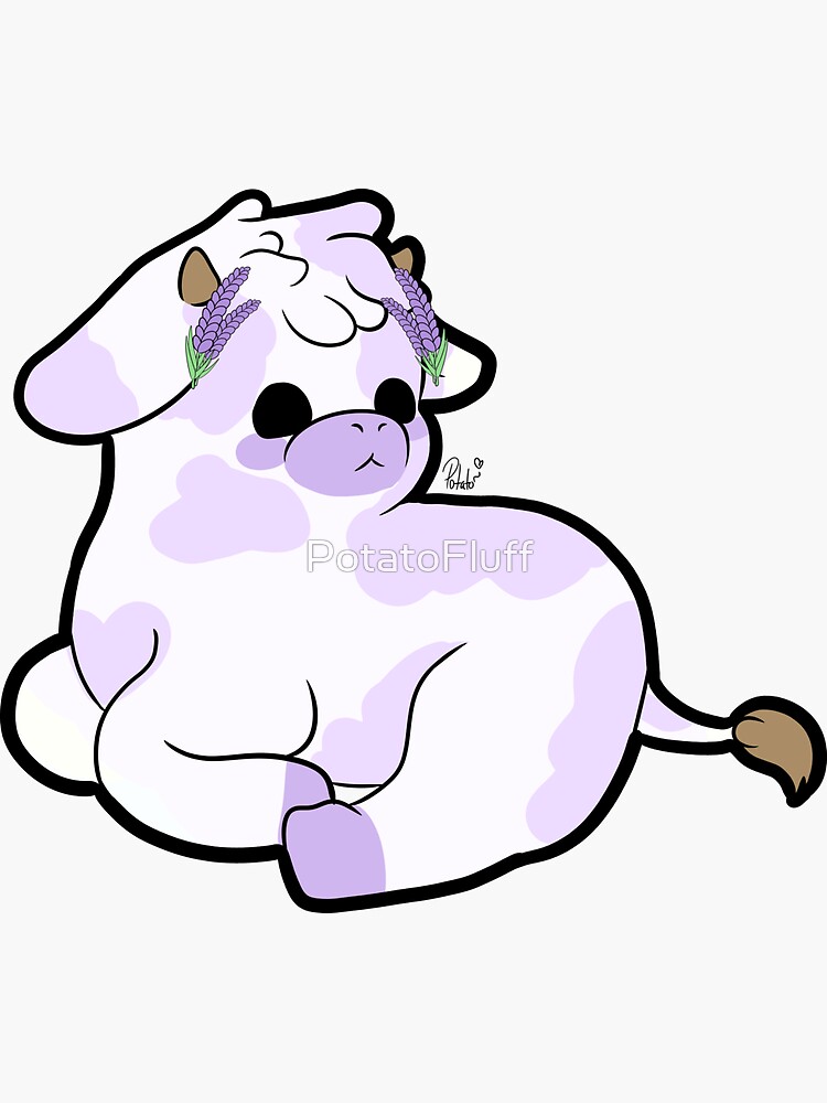 "Lavender Cow 8" Sticker by PotatoFluff | Redbubble