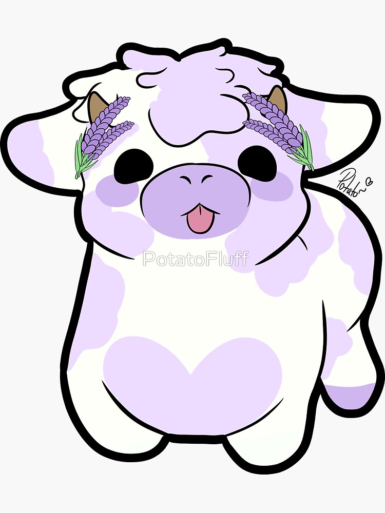 "Lavender Cow 10" Sticker for Sale by PotatoFluff | Redbubble