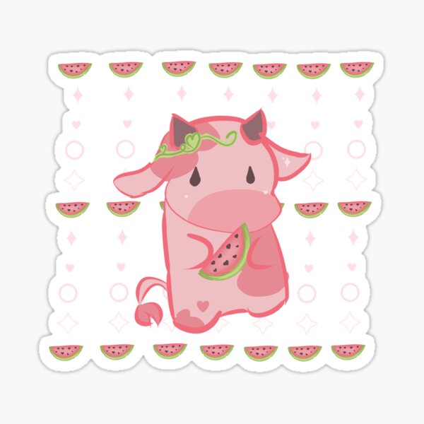 "watermelon cow " Sticker by ceriseplayz | Redbubble