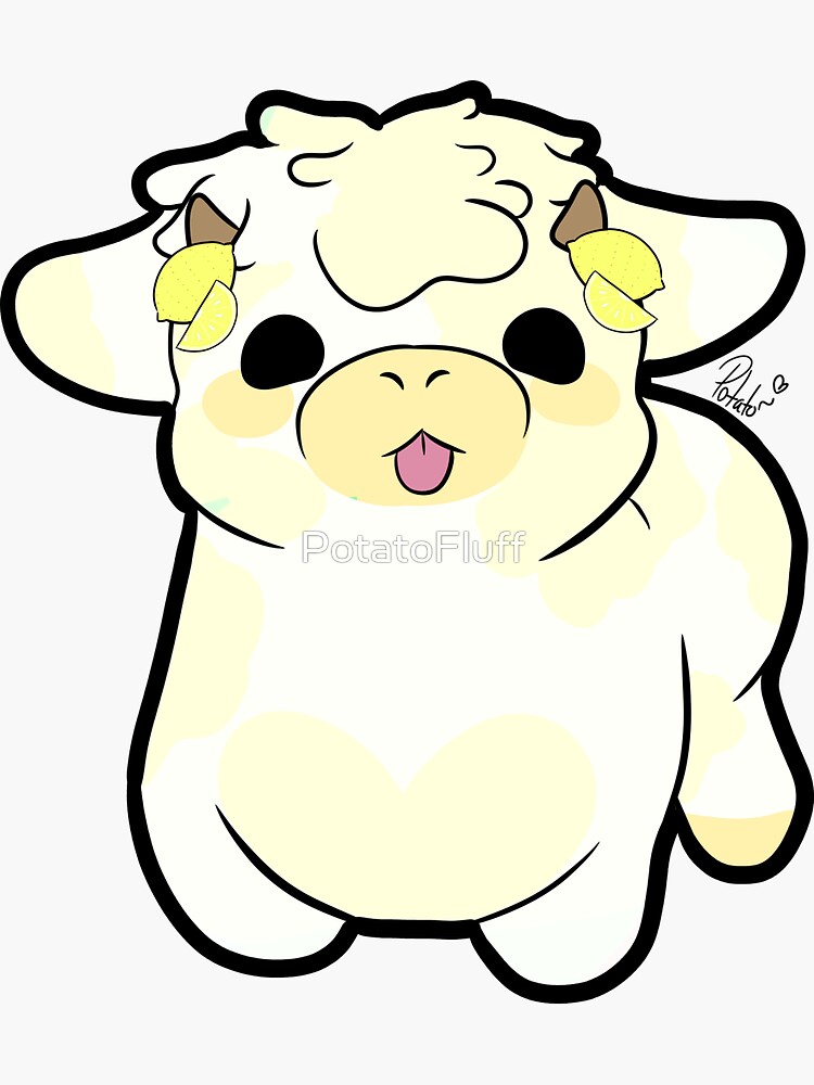 "Lemon Cow 10" Sticker by PotatoFluff | Redbubble
