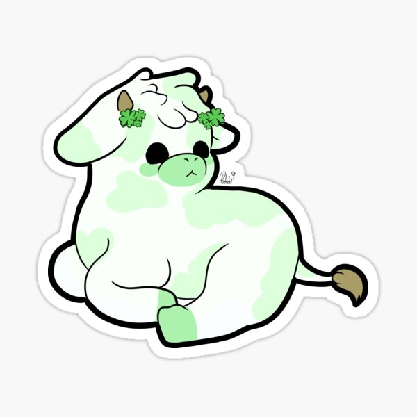 "Shamrock Cow 8" Sticker by PotatoFluff | Redbubble