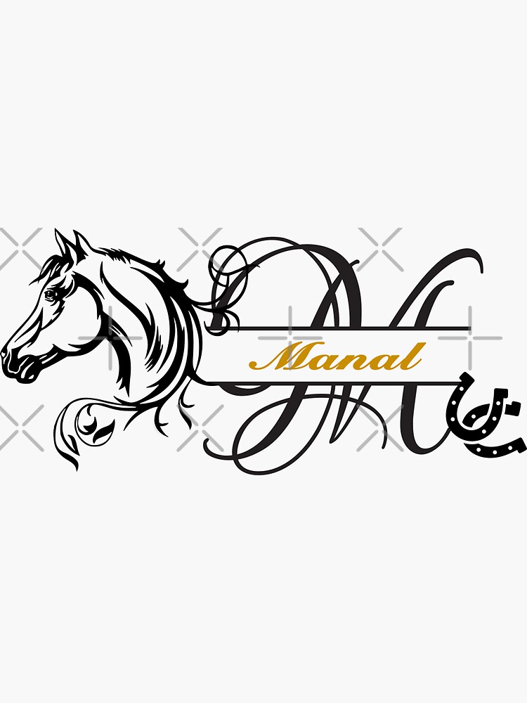 "Manal with Horse Design" Sticker for Sale by Horse-Aholic | Redbubble
