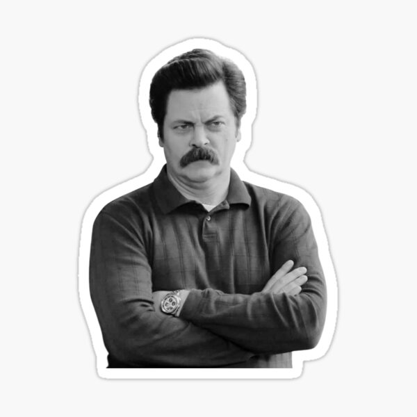 "Ron Swanson" Sticker by alhaxis | Redbubble
