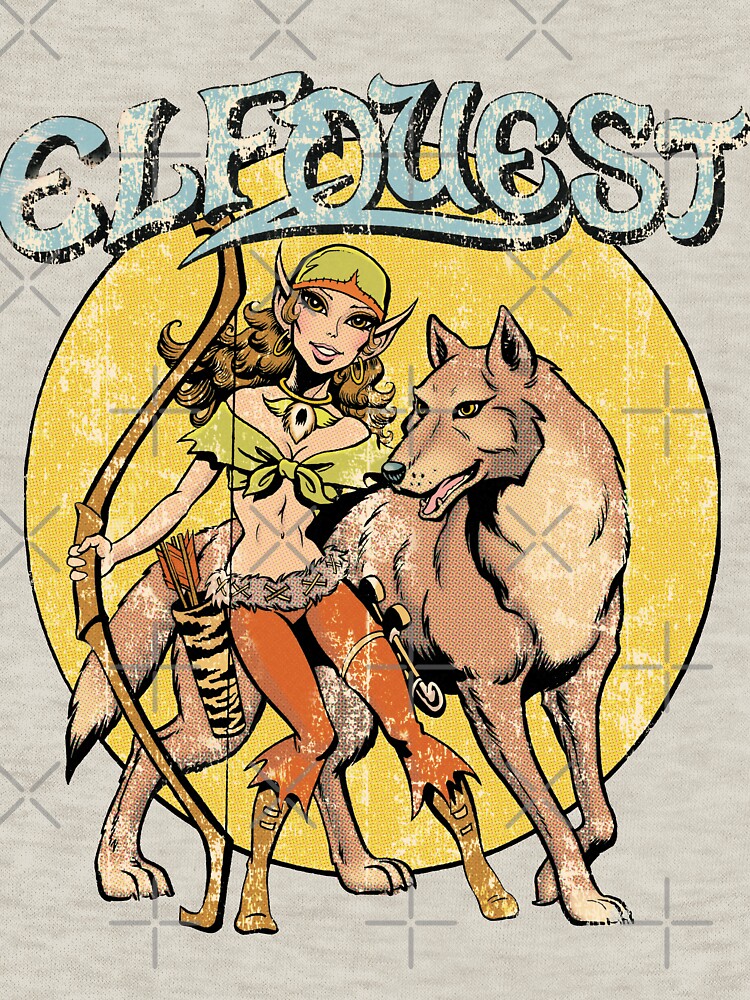 Sweat à capuche épais « ElfQuest : Vintage Nightfall (en détresse) », par elfquest | Redbubble