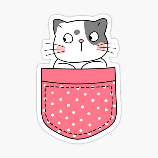 "Cute Cat Flipping Off Shirt Pocket" Sticker by Cat-Powers-Me | Redbubble