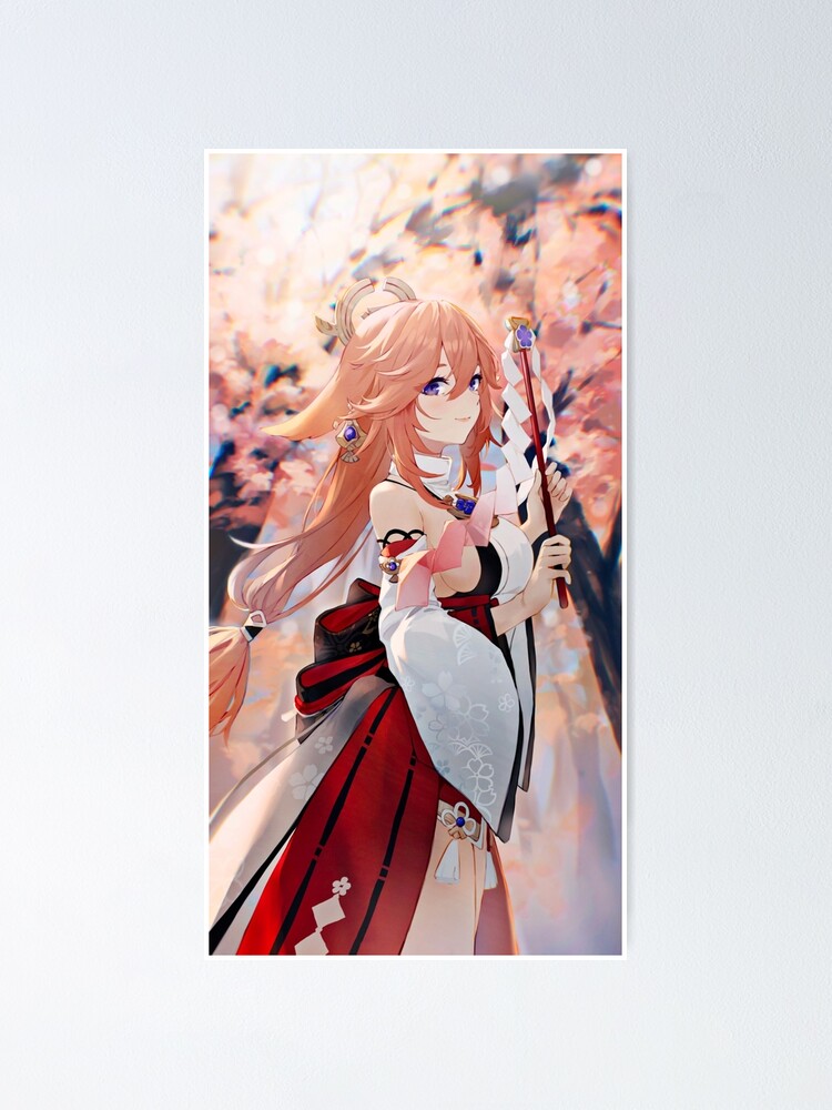 Póster «doncella del santuario yae miko genshin impacto» de genshinwaifus | Redbubble