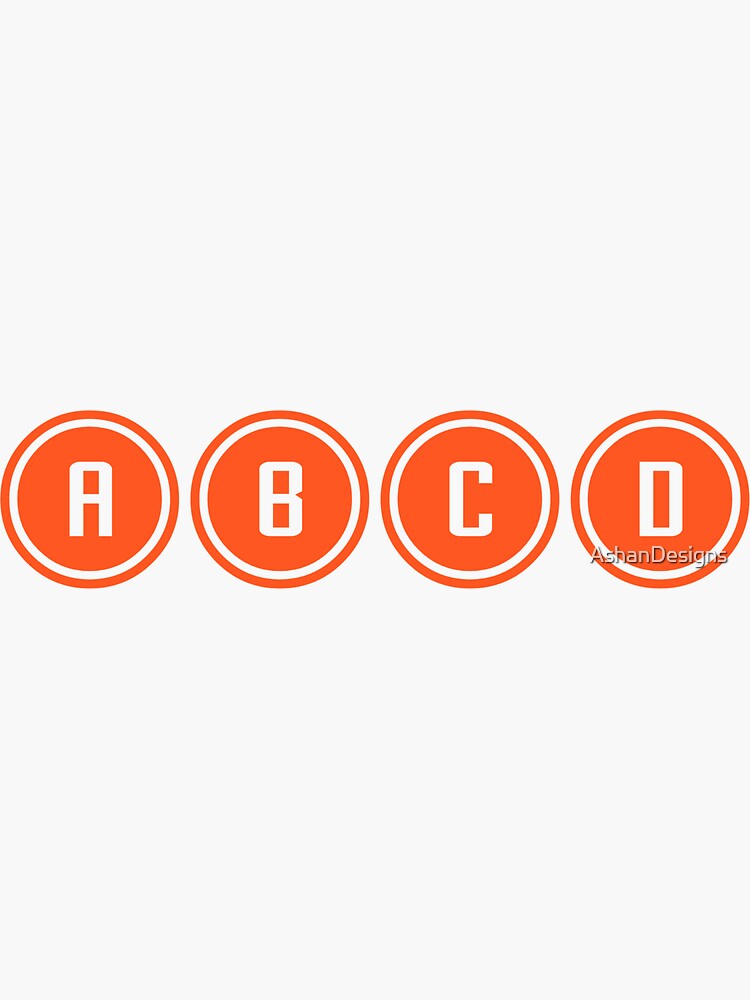 "ABCD" Sticker by AshanDesigns | Redbubble