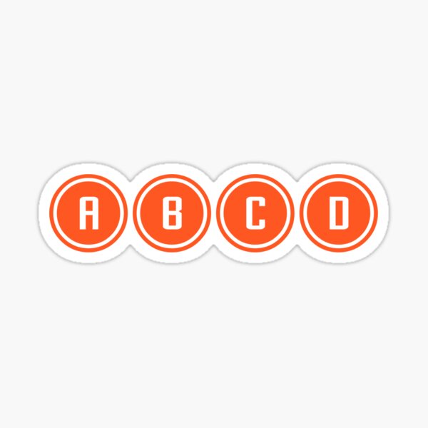 "ABCD" Sticker by AshanDesigns | Redbubble