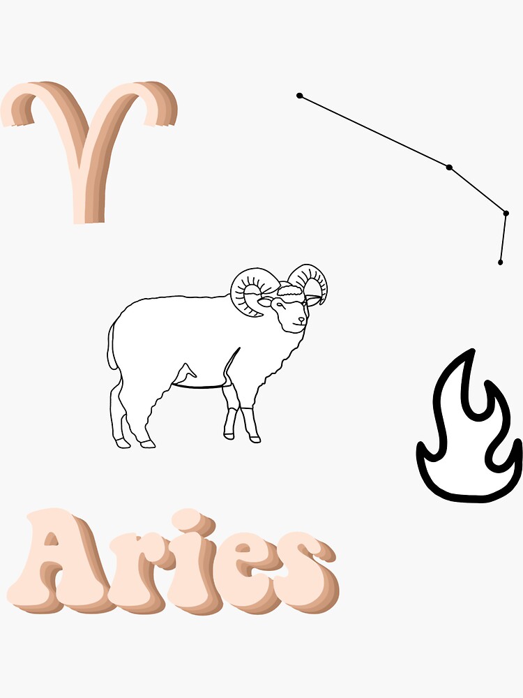 "Aries Sticker Pack" Sticker by elle-dee-art | Redbubble