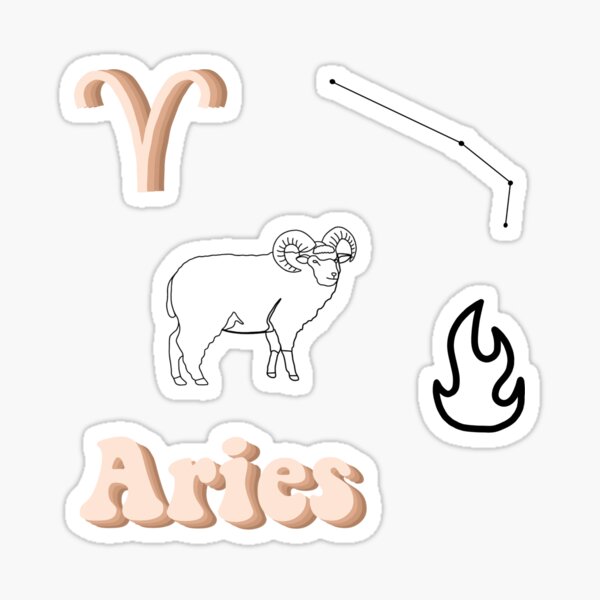 "Aries Sticker Pack" Sticker by elle-dee-art | Redbubble