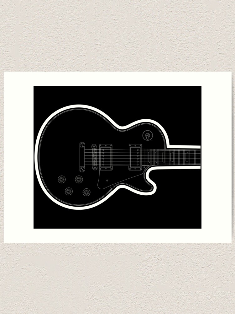 "Gibson Les Paul electric guitar line drawing" Art Print for Sale by ...