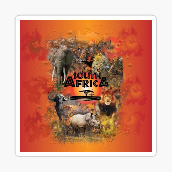 "South Africa Big Five Game" Sticker for Sale by Cliffwild | Redbubble