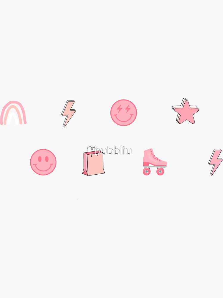 "aesthetic cute pink vsco preppy pattern" Sticker by bubbliu | Redbubble