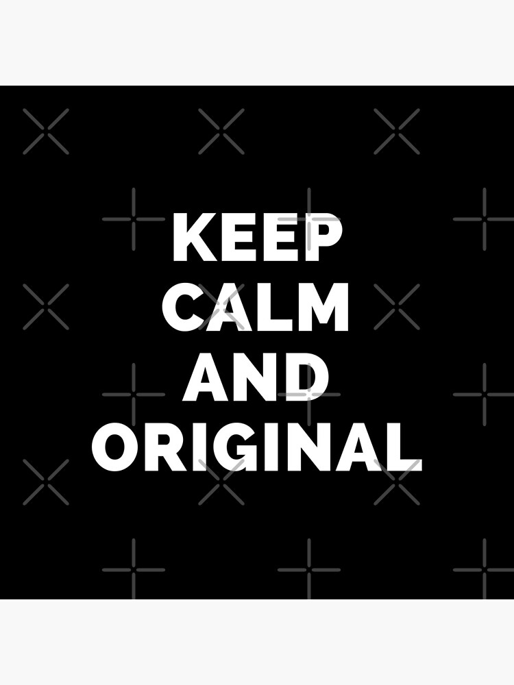 "Behalten Sie Ruhe und Originalität - Einfache Schwarz-Weiß-Schriftart ...