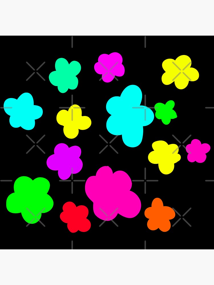 "Neon flower doodle" Sticker by AurelsPrints | Redbubble