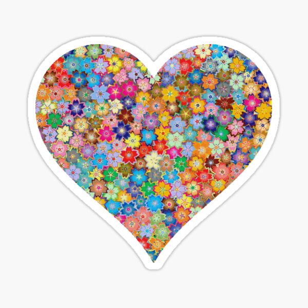 "Floral Heart" Sticker by Galactic-Arts | Redbubble