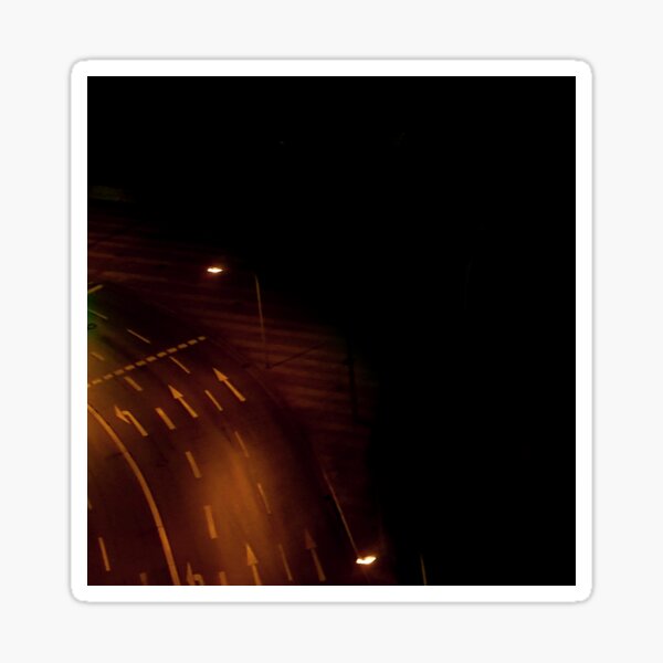 "Late Night Highway with Street Lights" Sticker by Gloristique | Redbubble