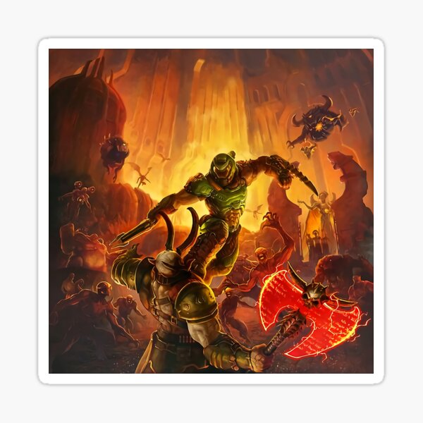 "Doom Slayer Eternal" Sticker by paulbaisline | Redbubble