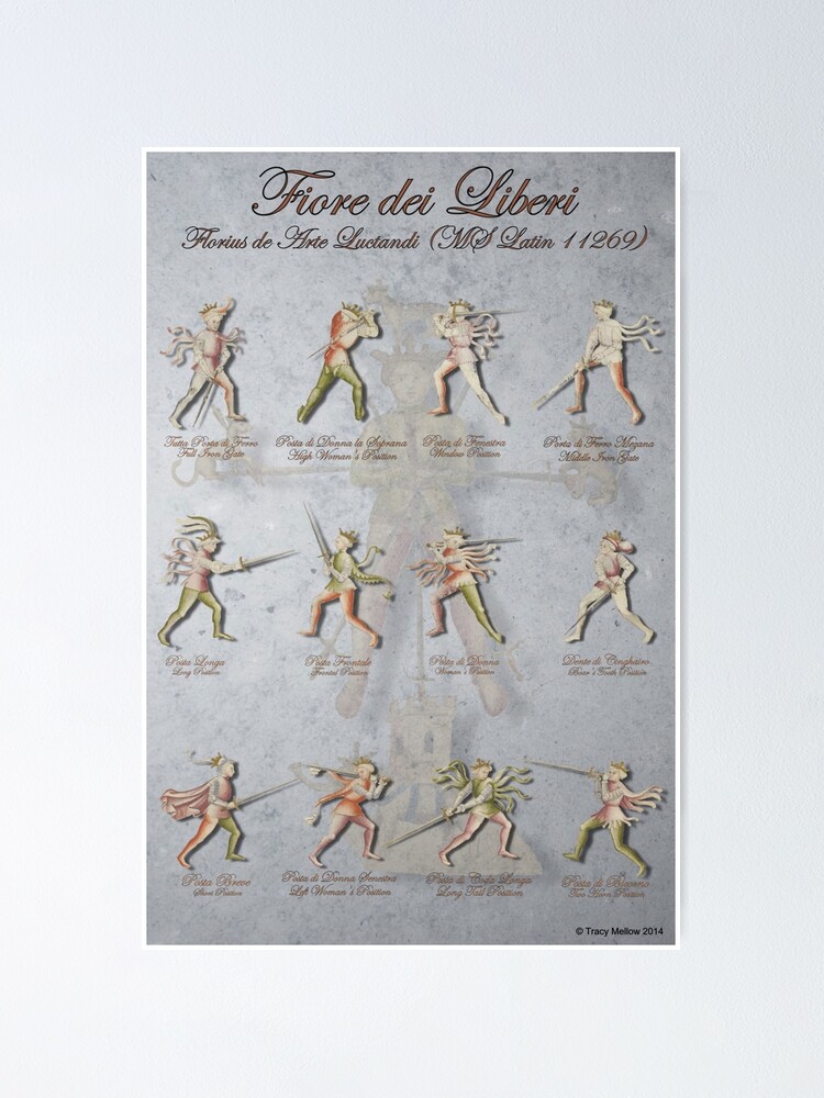 "Fiore dei Liberi "Florius" Longsword Poste (Guards)" Poster for Sale ...