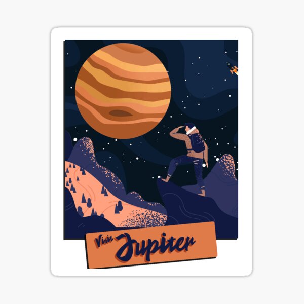 "Visit Jupiter Vintage Travel Poster" Sticker by JordanNeal | Redbubble