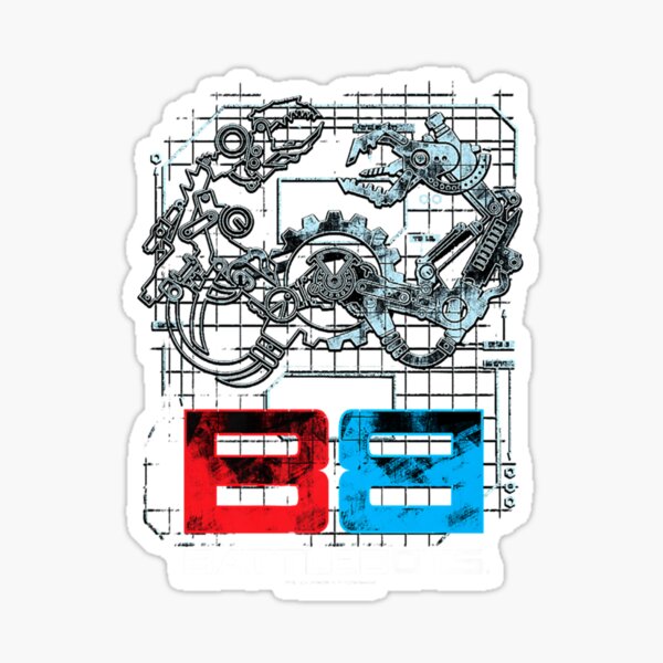"Battle_Bots Robot Schematics Logo Premium " Sticker by PicksPlaceGifts ...