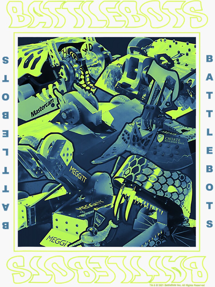 "BattleBots Group Robot Square Bot Collage " Sticker by PicksPlaceGifts ...