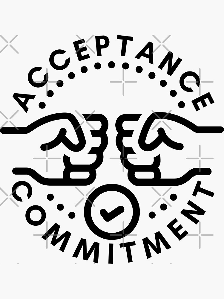 "Acceptance And Commitment" Sticker by IHRArt | Redbubble