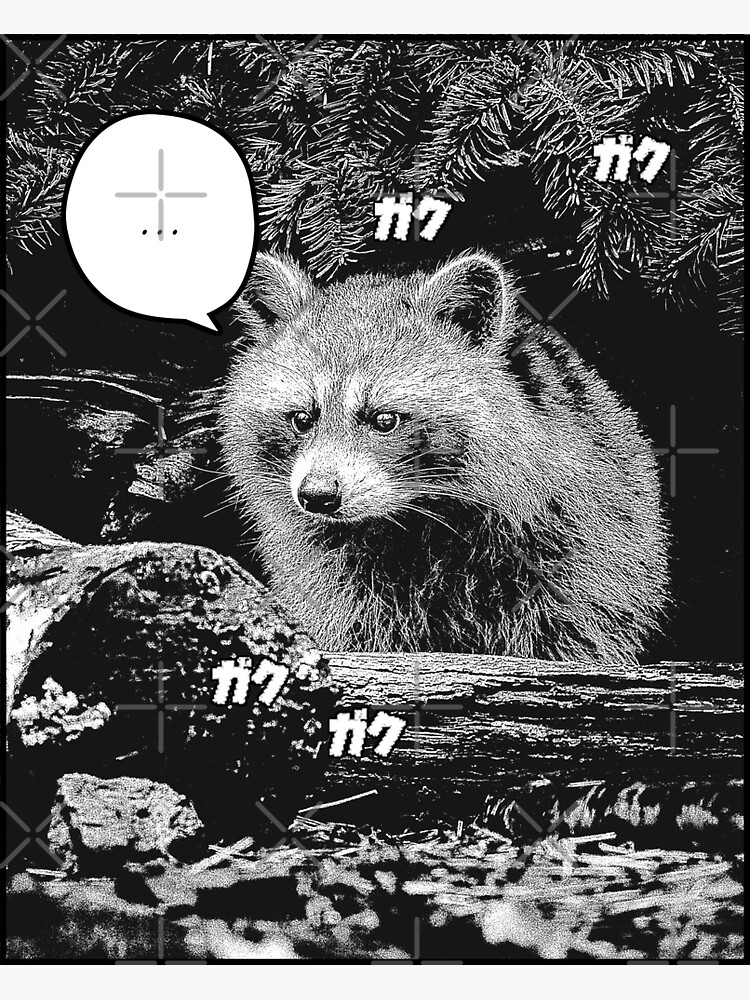 "Staring Raccoon Manga Anime Style" Sticker by MangaWorld4All | Redbubble
