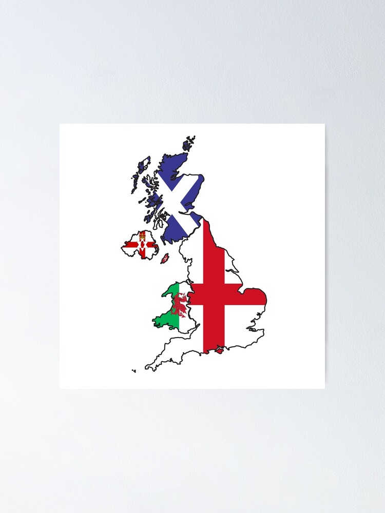 "United Kingdom Countries Map" Poster for Sale by Frogpen | Redbubble