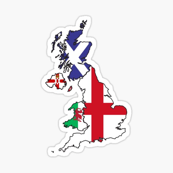 "United Kingdom Countries Map" Sticker for Sale by Frogpen | Redbubble