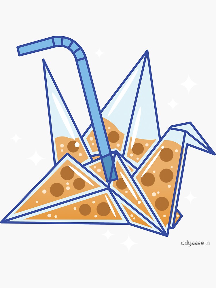 "Kawaii Bubble Tea Boba Tea Origami" Sticker for Sale by odyssee-n ...