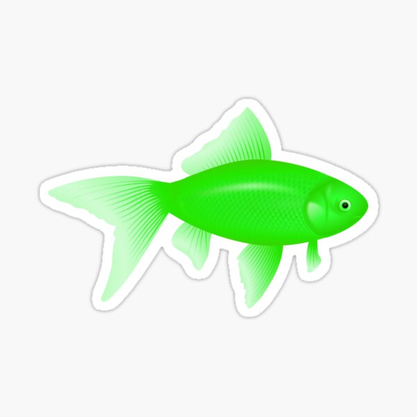 "Green Fish Illustration" Sticker by GalinStickers | Redbubble