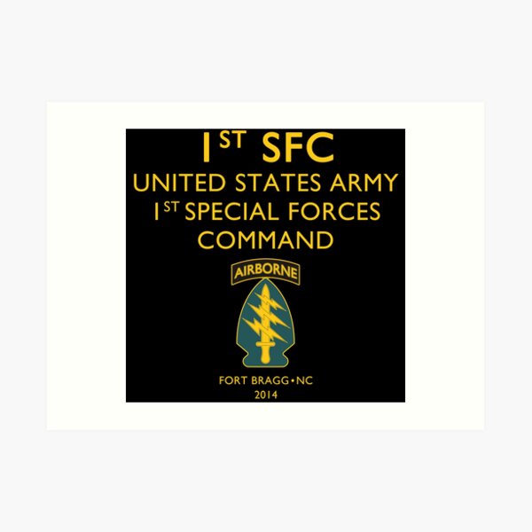 "US 1st Special Forces Command Airborne USA Army #1911" Art Print for ...
